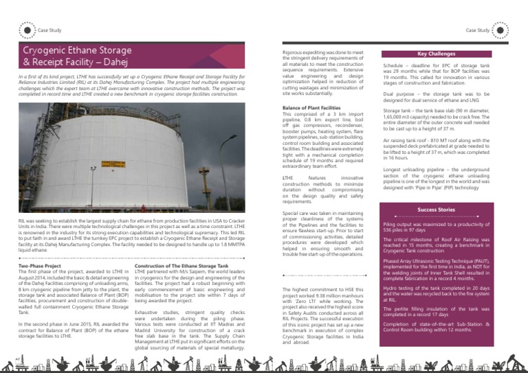 1 - Cryogenic Ethane Storage Receipt Facility Dahej | PDF ...