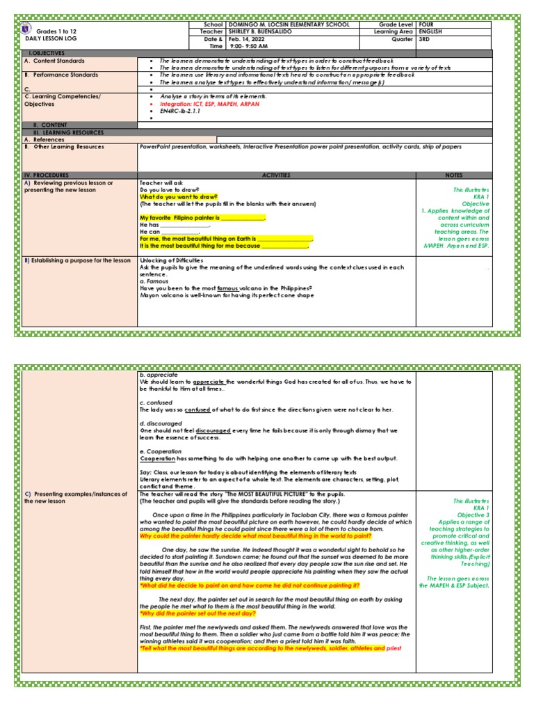 Integration: ICT, ESP, MAPEH, ARPAN | PDF