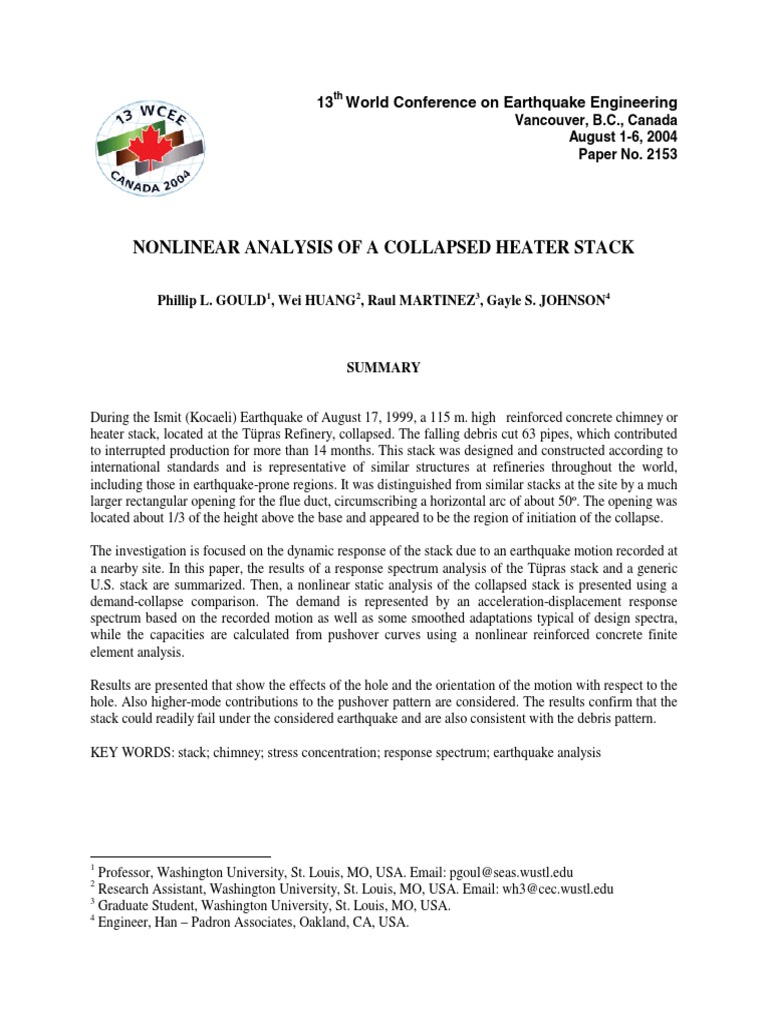 Nonlinear Analysis of Tüpras Stack Collapse | PDF | Fracture | Chimney