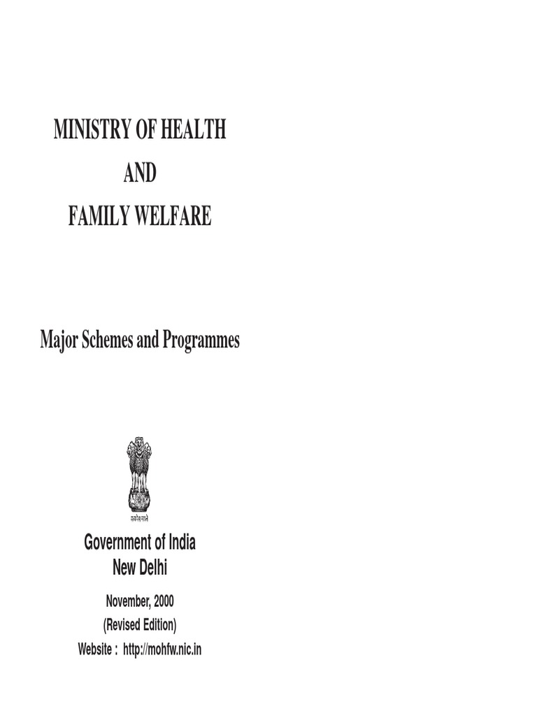 Major Schemes and Programmes of the Ministry of Health and Family ...