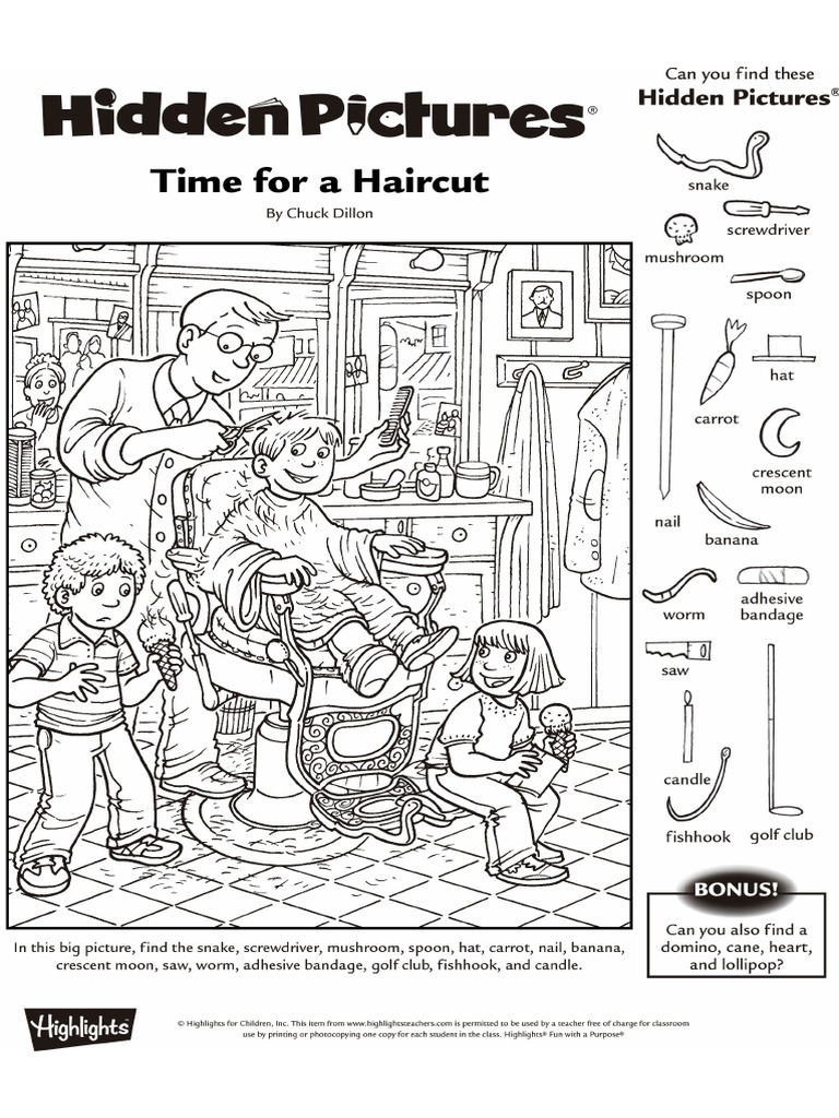 Hidden Picture Haircut | PDF