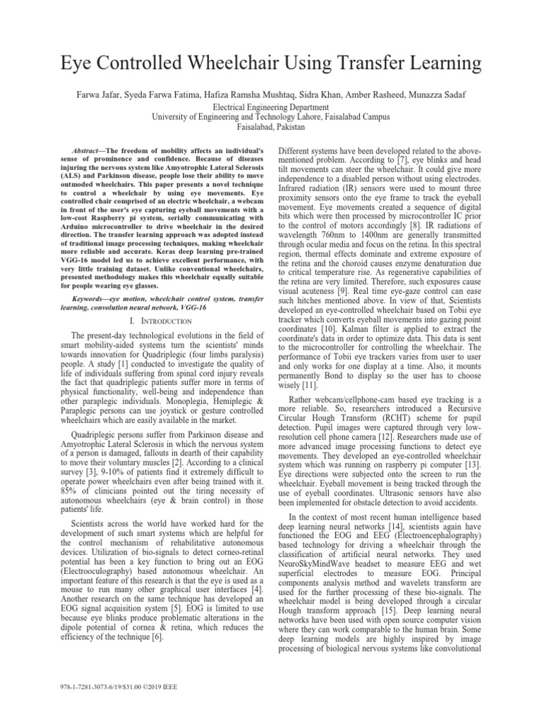 Eye Controlled Wheelchair Using Transfer Learning | PDF | Deep Learning ...