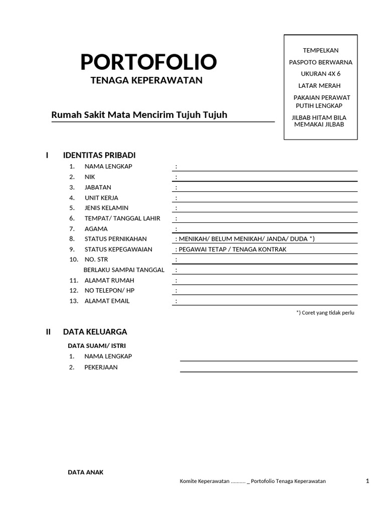 Form Hardcopy PORTOFOLIO RS M77 | PDF