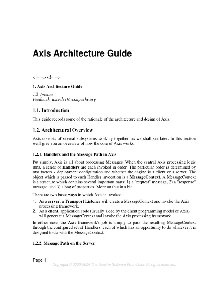 Axis Architecture Guide | PDF | Xml | Class (Computer Programming)