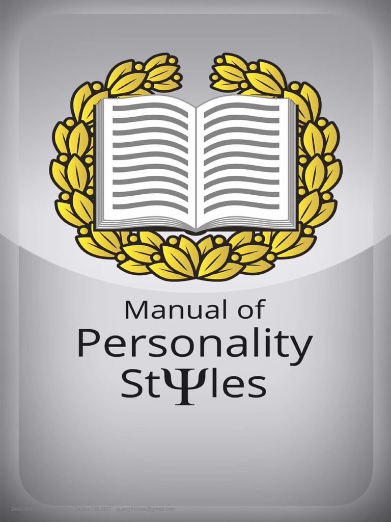 Manual of Personality Styles | PDF | Narcissism | Personality Type