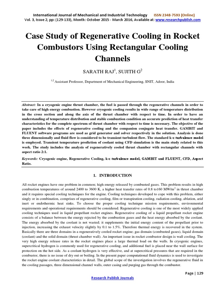 Regenerative Cooling in Rocket Combustors | PDF | Computational Fluid ...