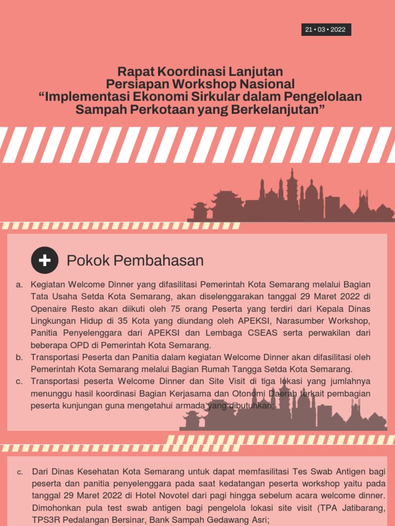 Rapat Koordinasi Lanjutan Persiapan Workshop Nasional "Implementasi Ekonomi Sirkular Dalam ...