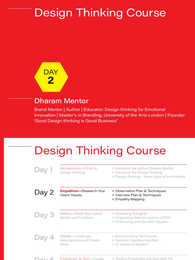 Design Thinking Course: Empathy & Research | PDF