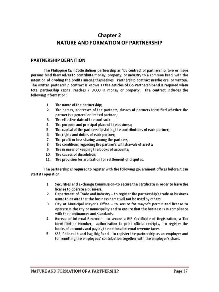 Nature and Formation of Partnership | PDF | Debits And Credits ...