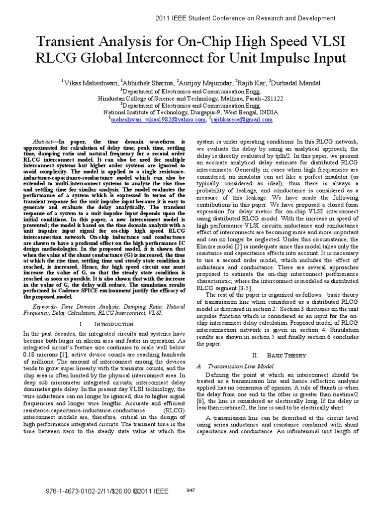IEEE PAPER On Transient Analysis | PDF | Electrical Network ...