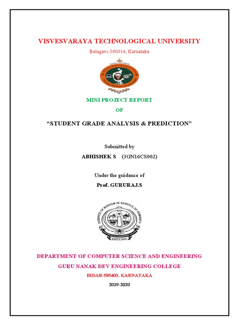 VTU student grade prediction using machine learning | PDF | Computer ...