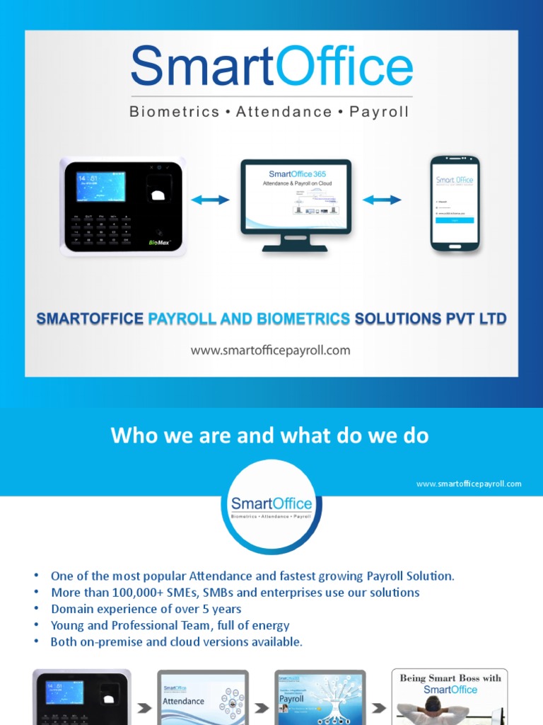 SmartOffice Attendance & Payroll Presentation | PDF | Cheque | Computing