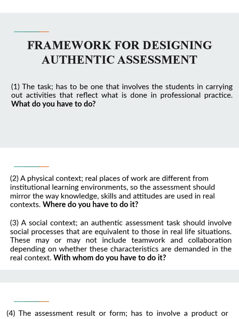 Designing Authentic Assessment Framework | PDF