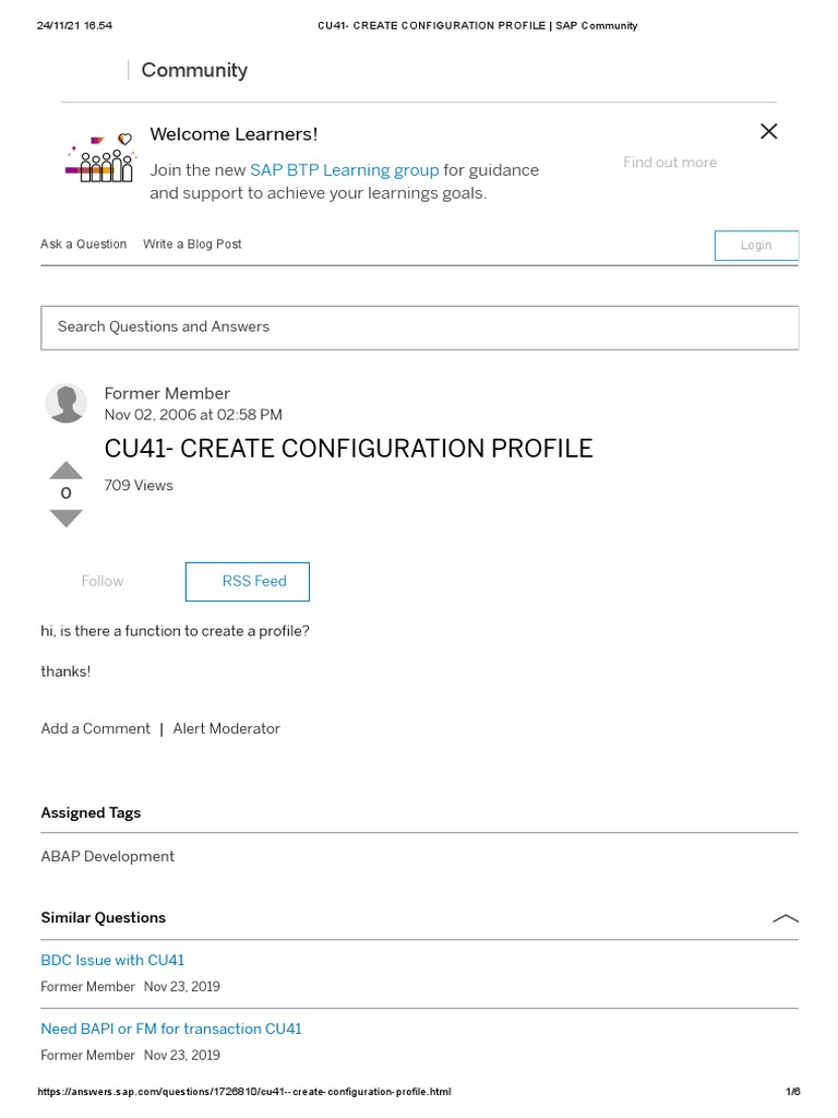 CU41 - CREATE CONFIGURATION PROFILE - SAP Community | PDF | Subroutine ... CU41 - CREATE CONFIGURATION PROFILE - SAP Community | PDF | Subroutine ...