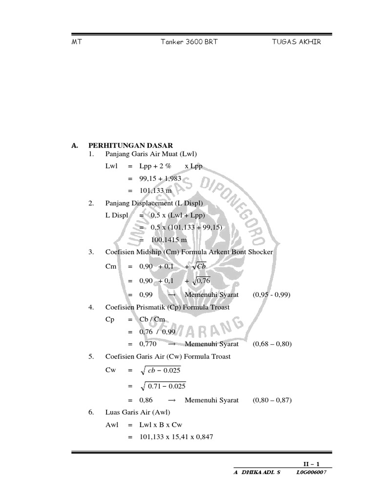Andhika - BAB II Lines Plan SAFINA | PDF