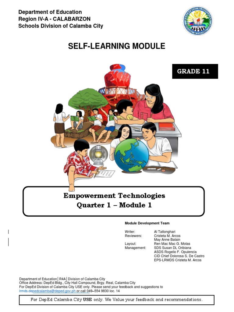 Self-Learning Module: Empowerment Technologies Quarter 1 - Module 1 ...