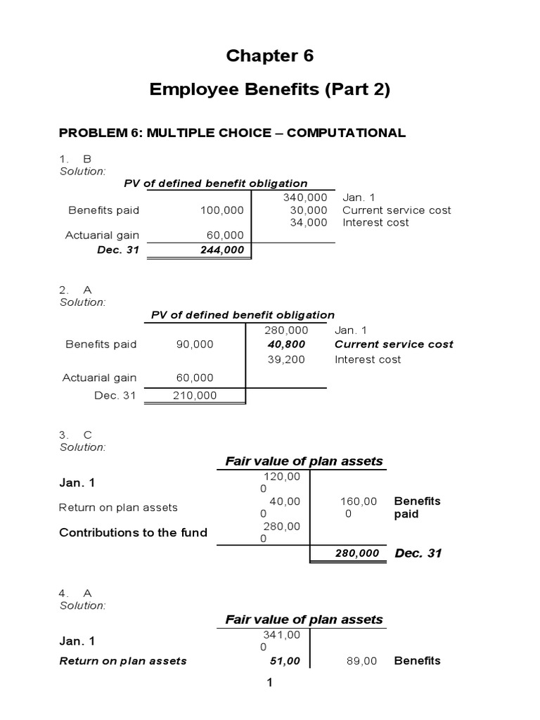 Sol. Man. - Chapter 6 Employee Benefits 2 | PDF | Defined Benefit ...