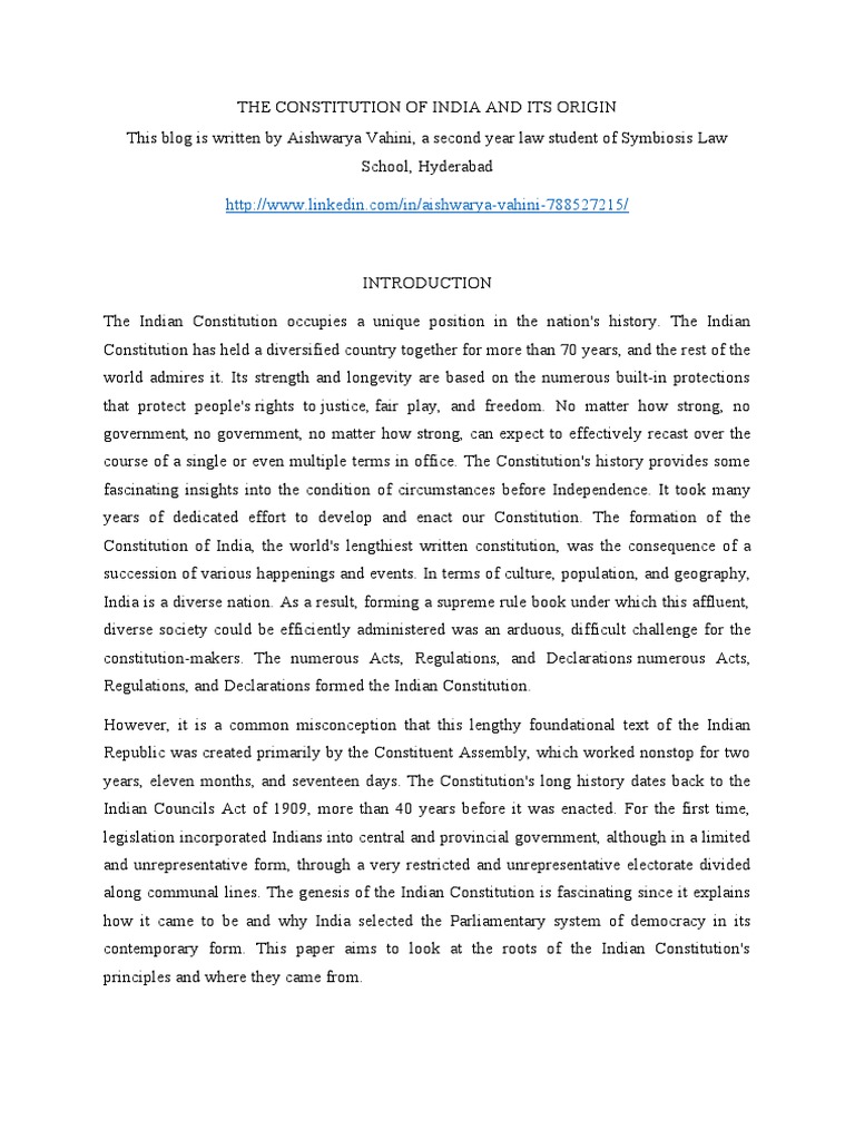 The Constitution of India and Its Origin | PDF | British Raj | Constitution