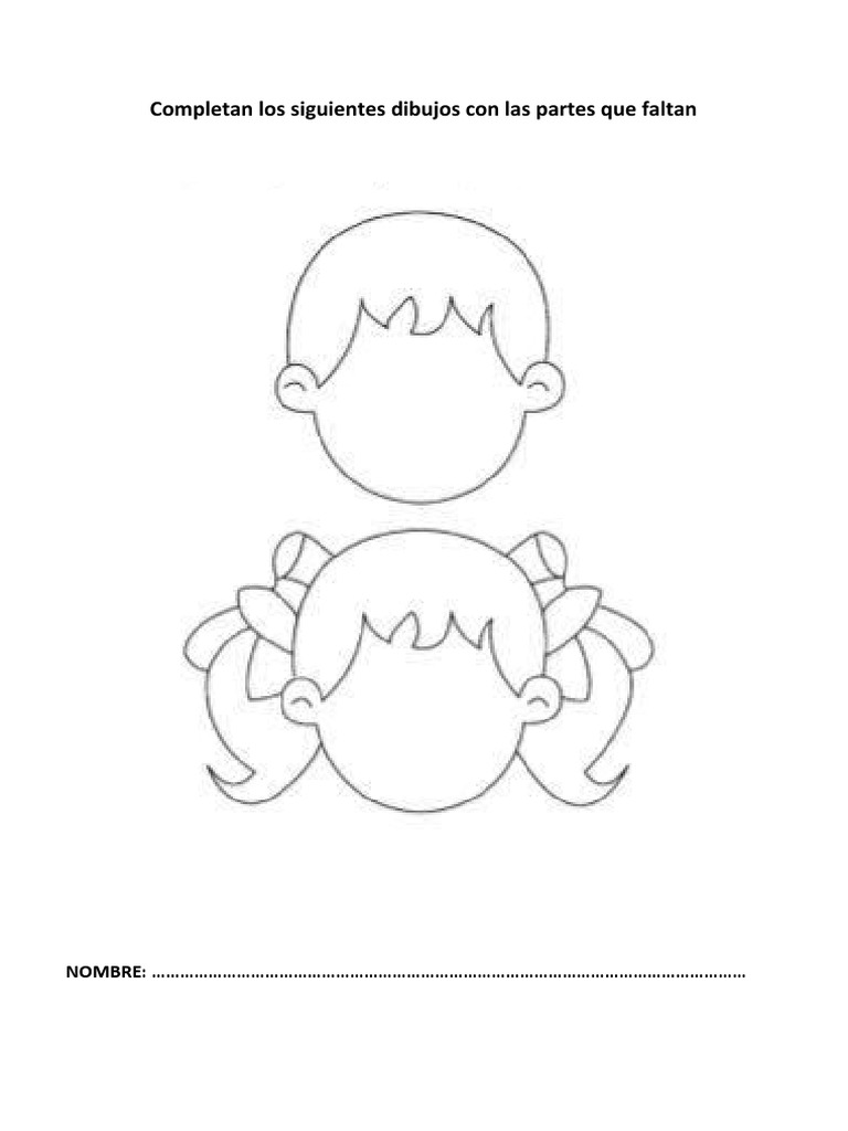 Completan Los Siguientes Dibujos Con Las Partes Que Faltan | PDF