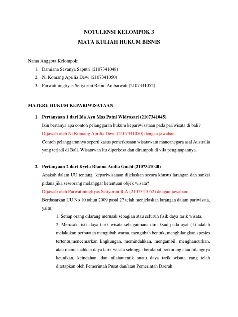 Notulensi Kelompok Bisnis | PDF | Ilmu Sosial