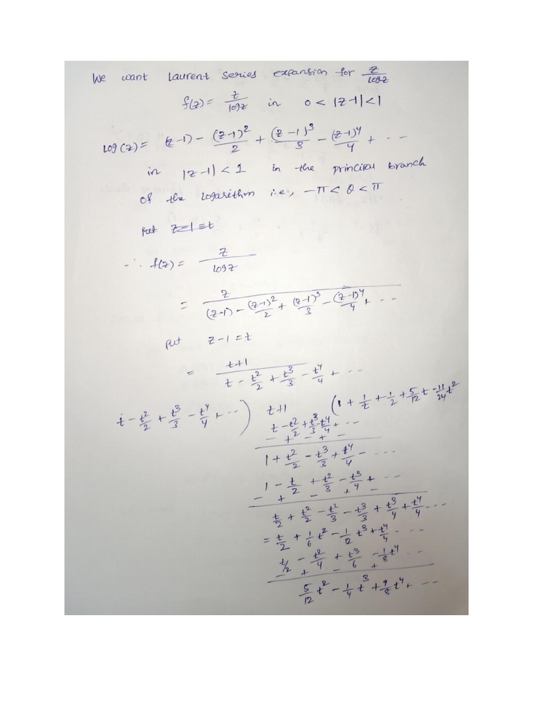 Laurent Series Solved Example | PDF