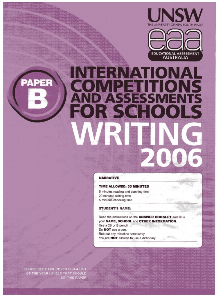 2006 ICAS Writing Paper B | PDF