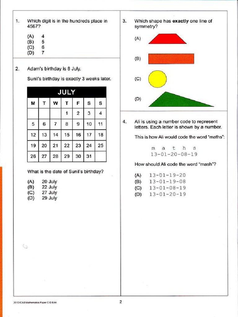 2010 ICAS Mathematics Paper C | PDF
