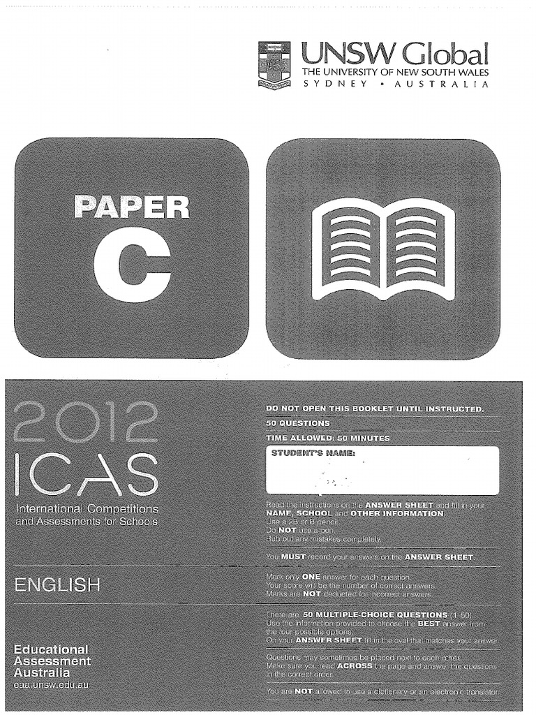 2012 ICAS English Paper C | PDF