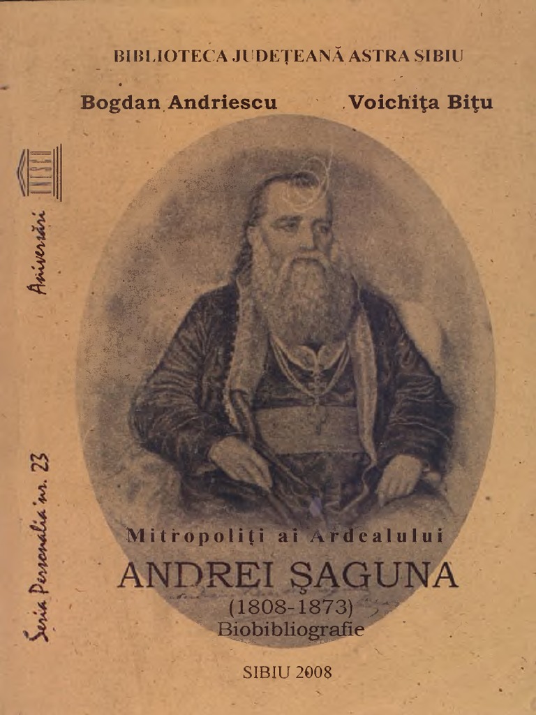 Andrei Saguna Biobliografie | PDF