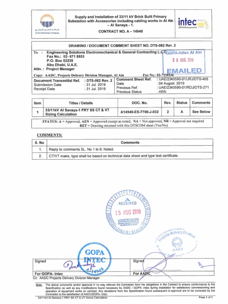 CT & VT Sizing Calculation | PDF