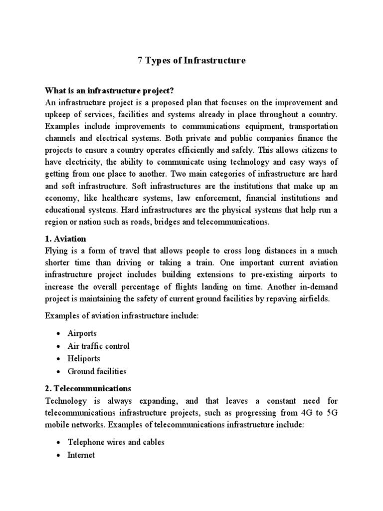 7 Types of Infrastructure: What Is An Infrastructure Project ...