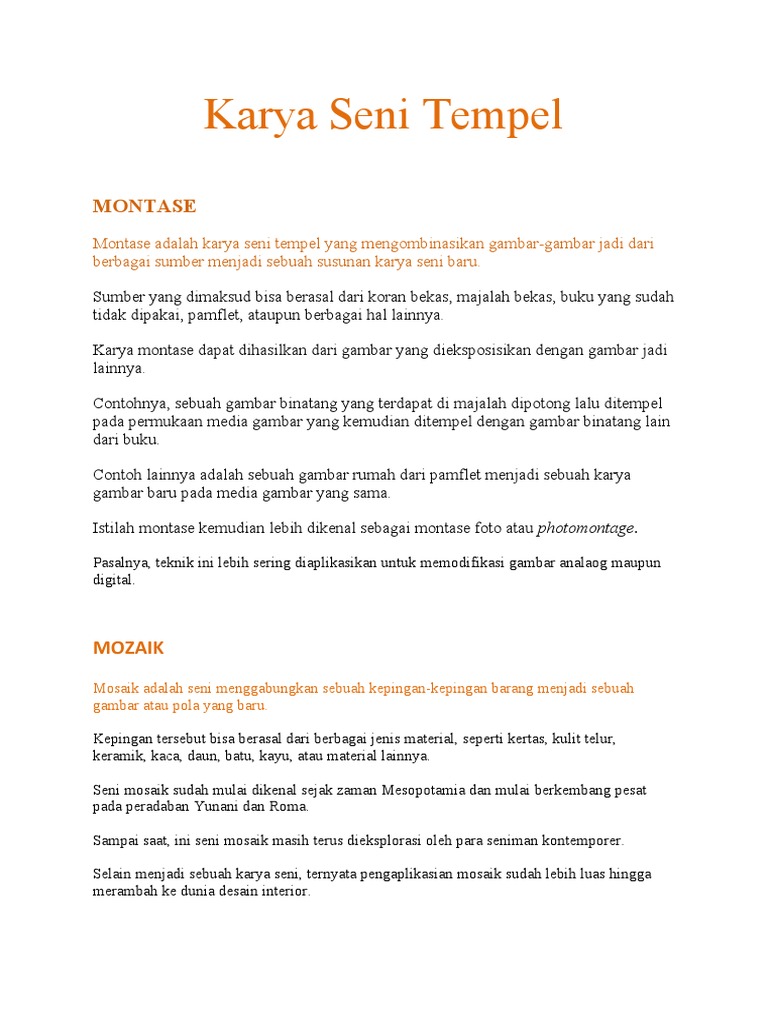 Karya Seni Tempel | PDF