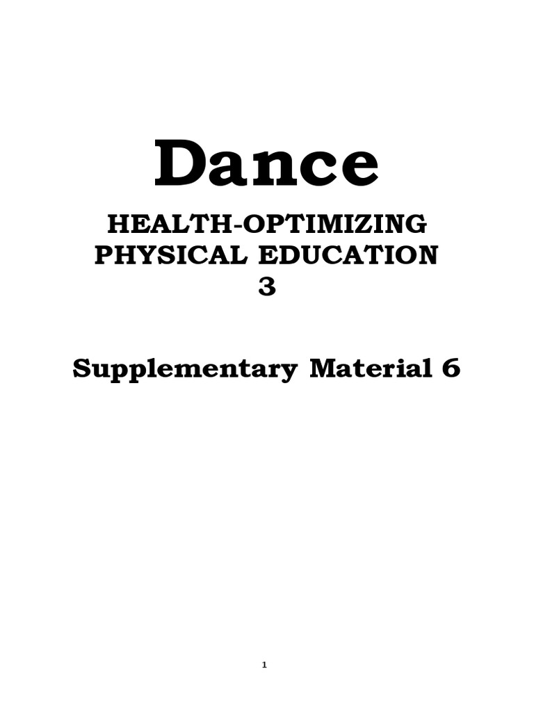 HOPE 3-Module 6 | PDF | Hyperthermia | Ballroom Dance