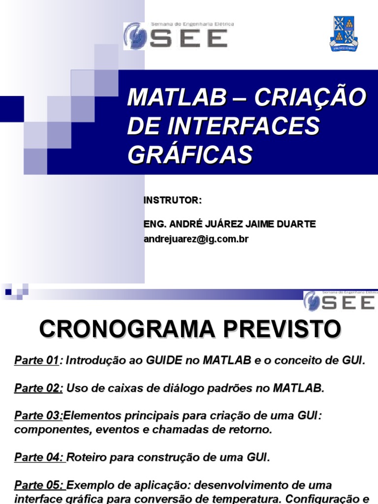 Criação de Interface Grafica - GUIDE | PDF | Matlab | Interfaces ...