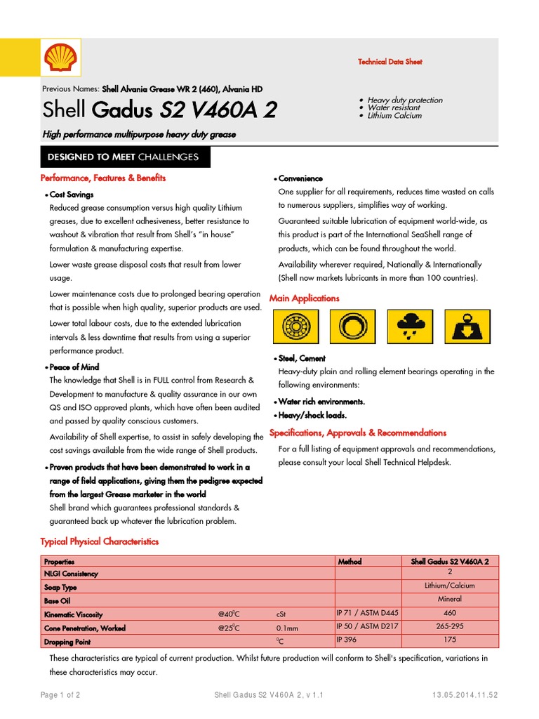 GPCDOC GTDS Shell Gadus S2 V460A 2 (En) TDS | PDF
