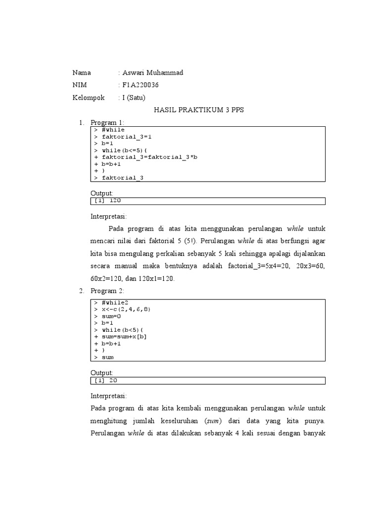 Hasil Praktikum 3 PPS | PDF