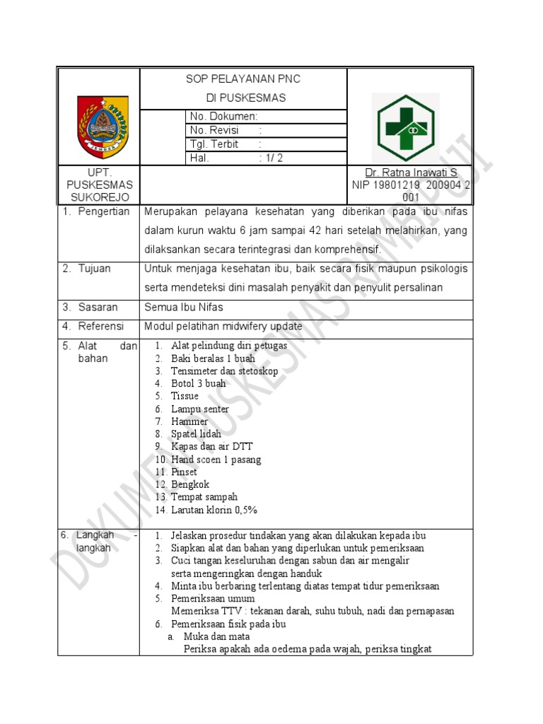 Sop Pelayanan PNC | PDF