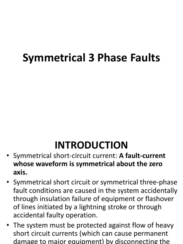Symmetrical 3 Phase Fault Analysis | PDF | Electrical Network | Steady ...
