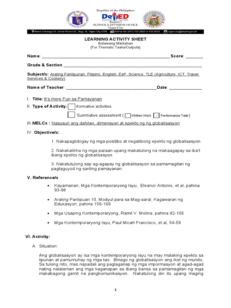 LAS Thematic Assessment | PDF