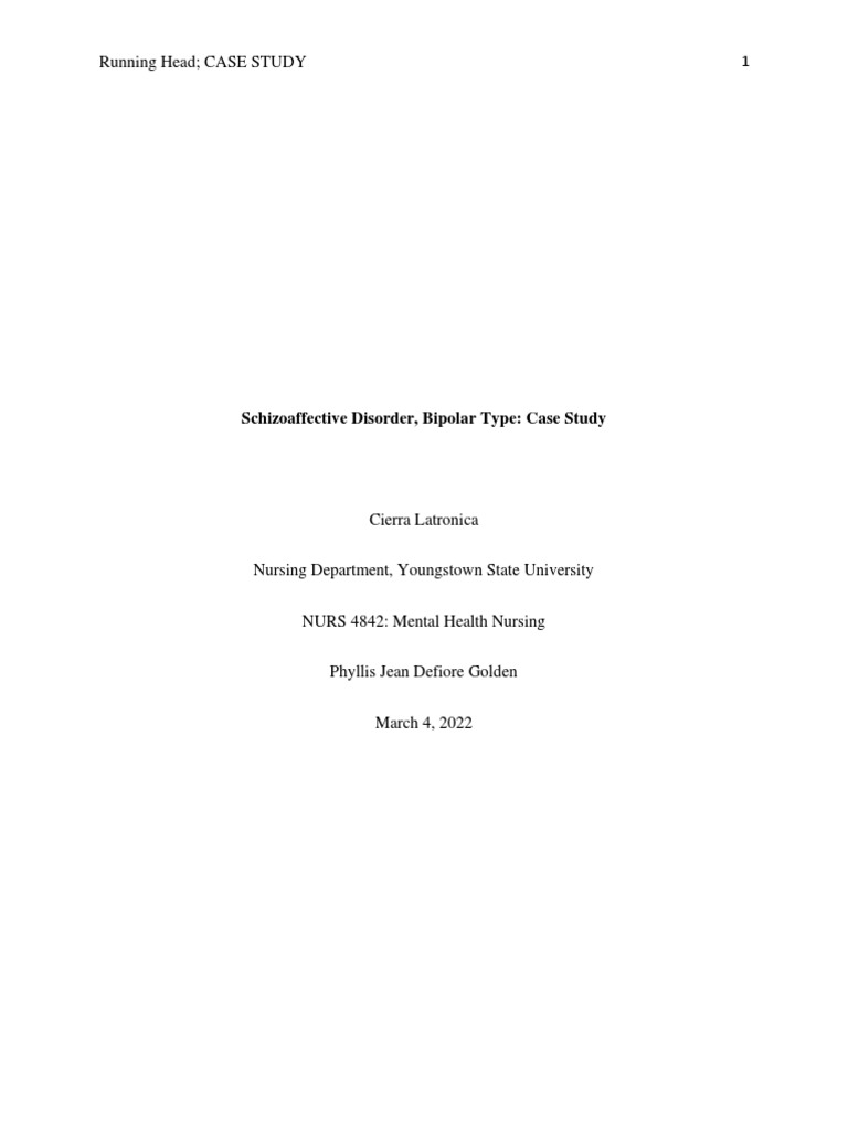 Mental Health Case Study | PDF | Mental Disorder | Bipolar Disorder