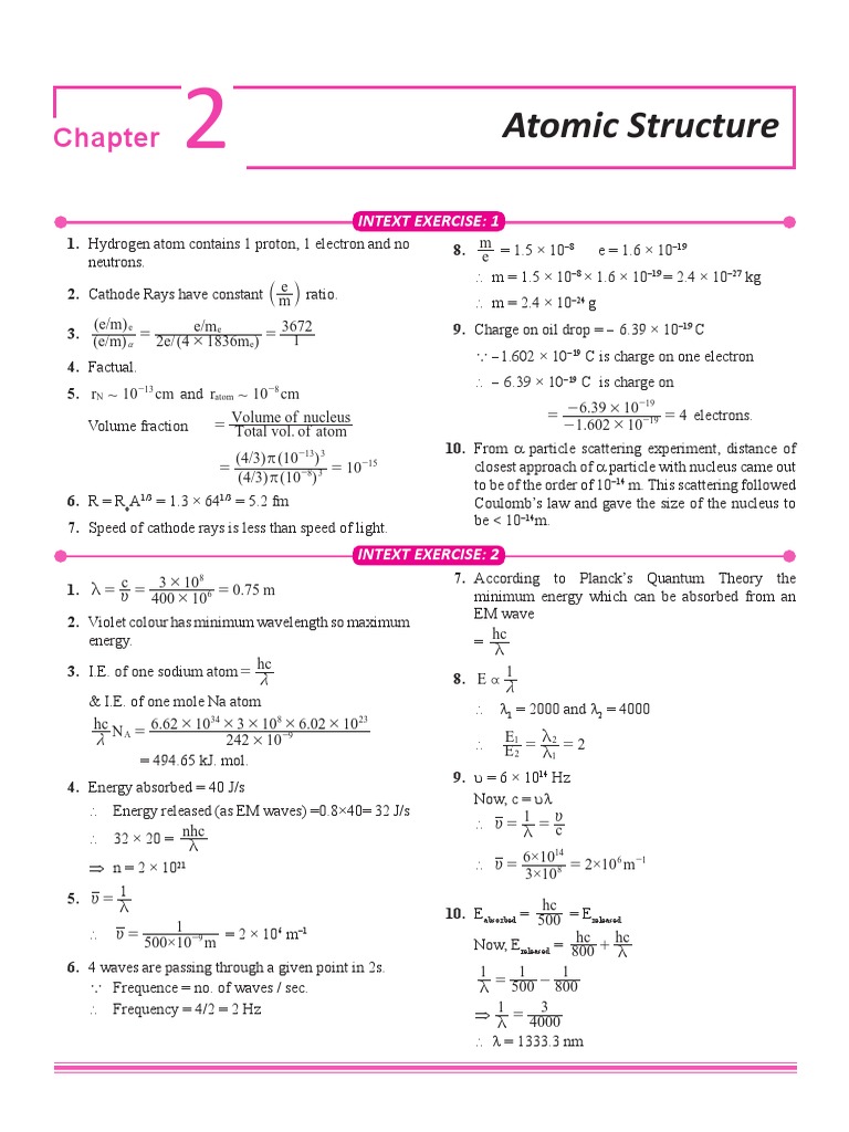 Atomic Structure Exercises | PDF | Atomic Orbital | Atomic Nucleus
