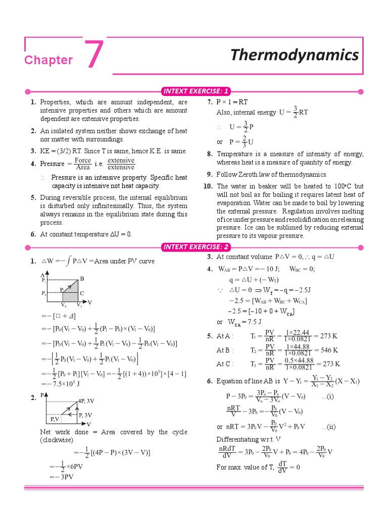 11.7 Thermodynamics Solution - Premium | PDF | Temperature | Entropy