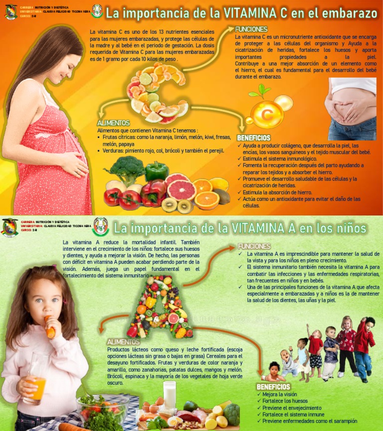 La importancia de las vitaminas C y A durante el embarazo | PDF ...