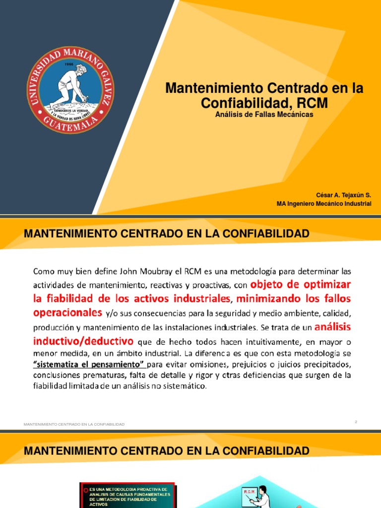 Mantenimiento Centrado en La Confiabilidad, RCM: Análisis de Fallas Mecánicas | PDF | La ...