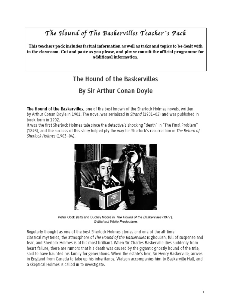 Teacher's Guide: Hound of the Baskervilles | PDF | The Hound Of The ...