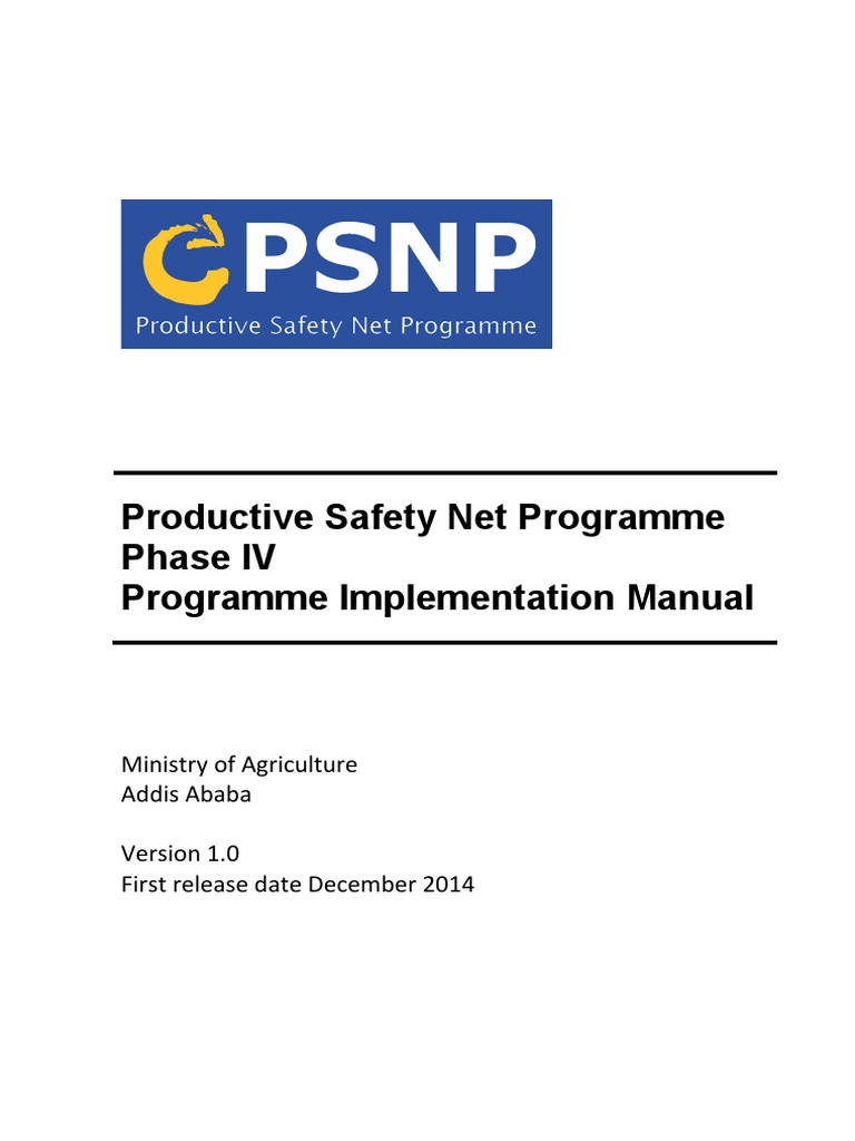 PSNP IV Programme Implementation Manual 14 Dec 14 | PDF