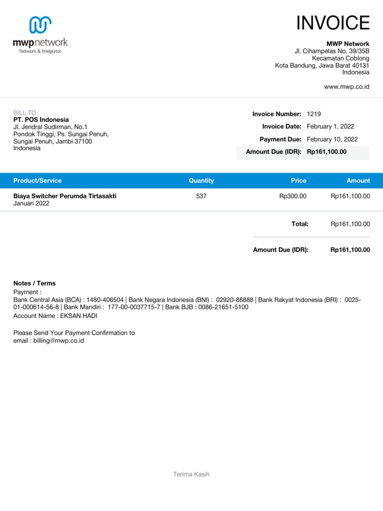 Invoice 1219 2022-02-10 | PDF