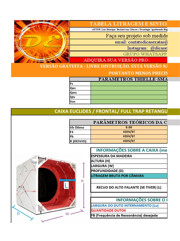 Tabela Litragem Grátis 2021 | PDF | Engenharia Elétrica | Acústica