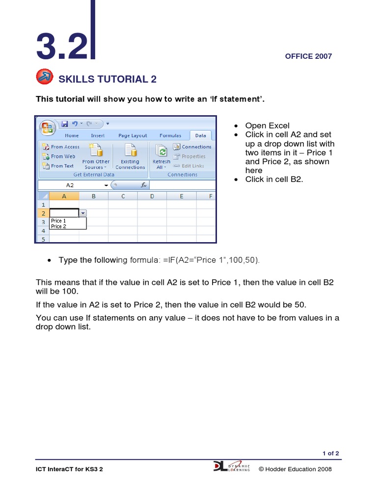 Skills Tutorial 2 This Tutorial Will Show You How To Write An If