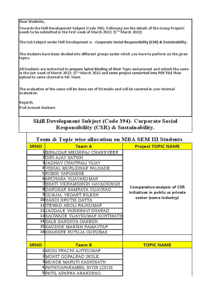Updated SKILL DEVELOPMENT PROJECT CSR ACTIVITY | PDF | Lifestyle